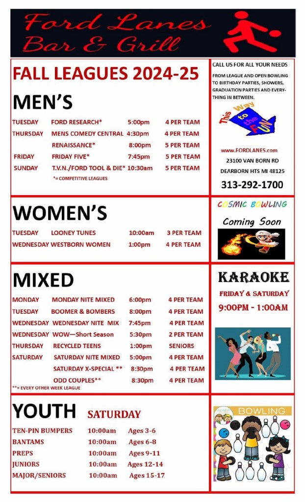 Ford Lanes Bowling Center – Come for the Game…Stay for the Fun!!!