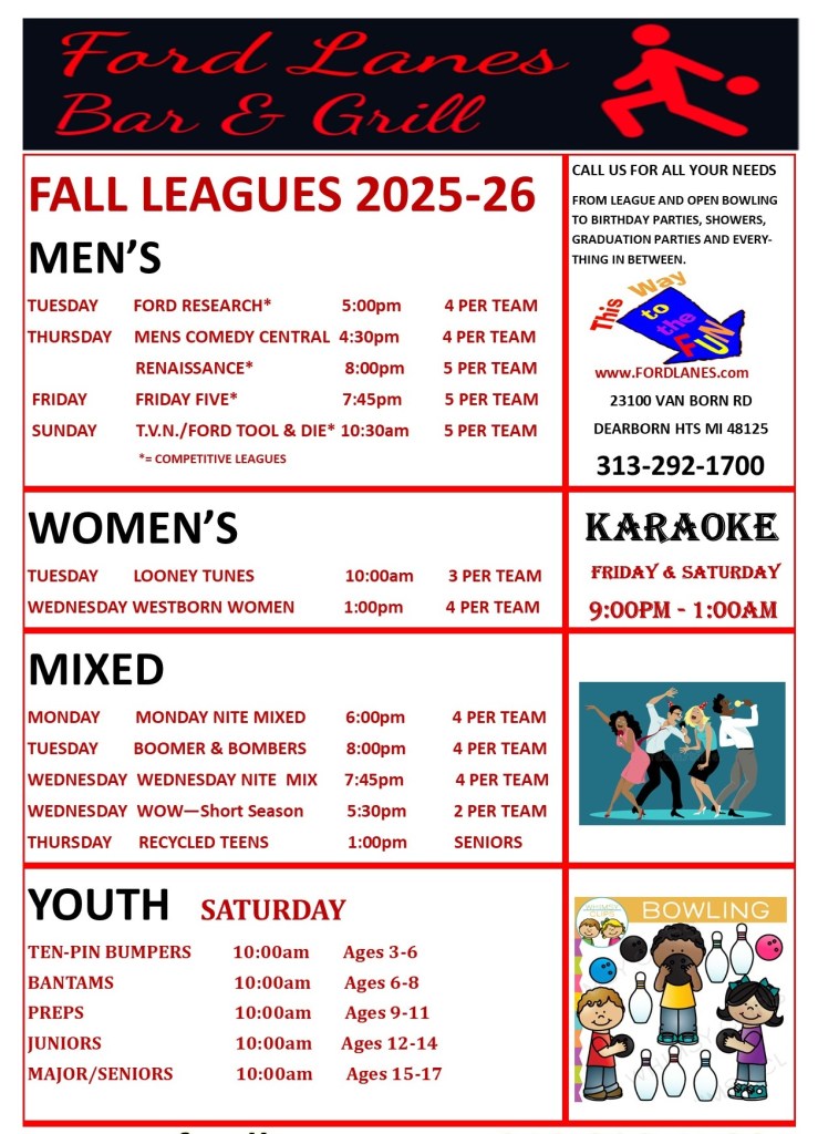 Ford Lanes Bowling Center – Come for the Game…Stay for the Fun!!!